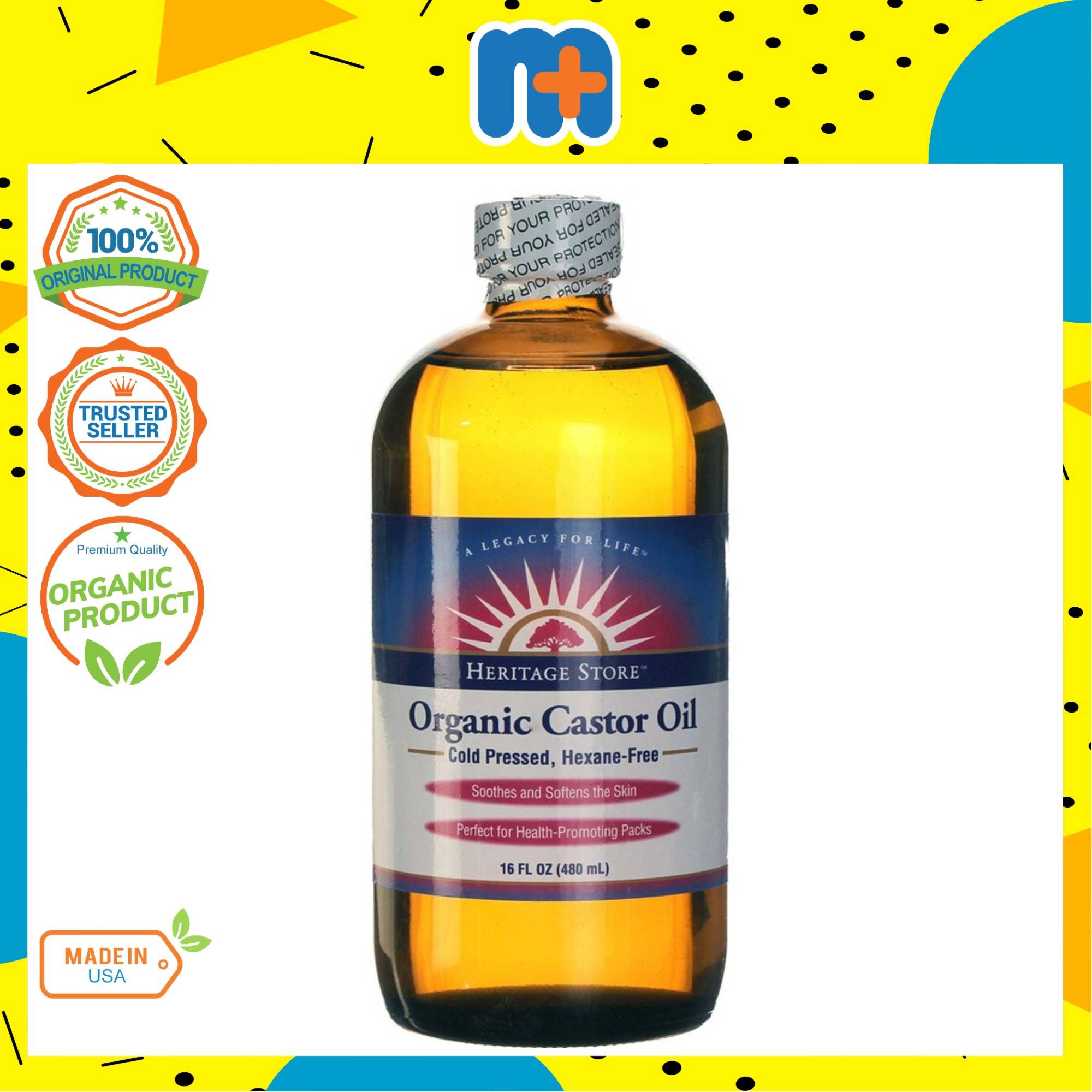 Heritage Store Organic Castor Oil 480ml